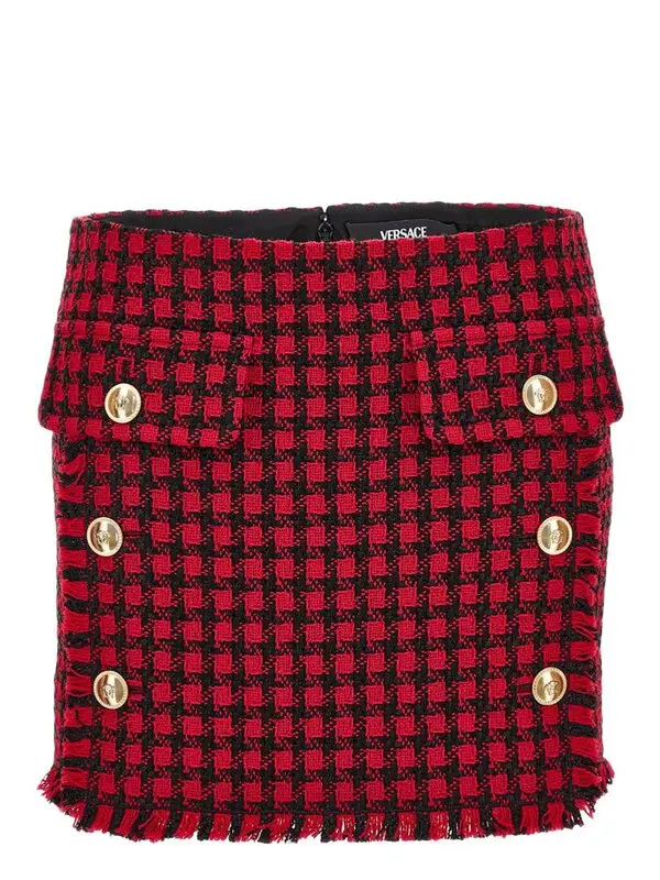 Versace Checked Mini Skirt - Red/black