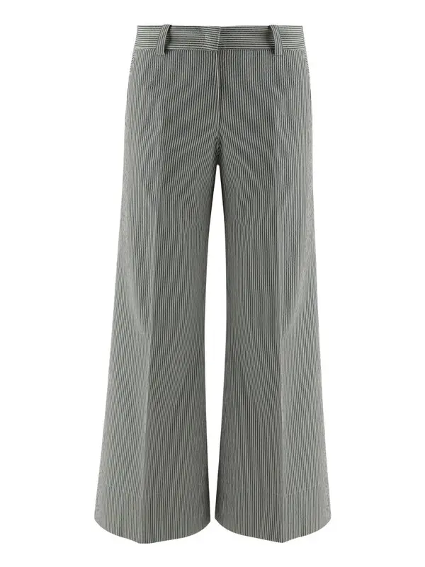 QL2 QUELLEDUE Melody Striped Wide-leg Pants - Gray