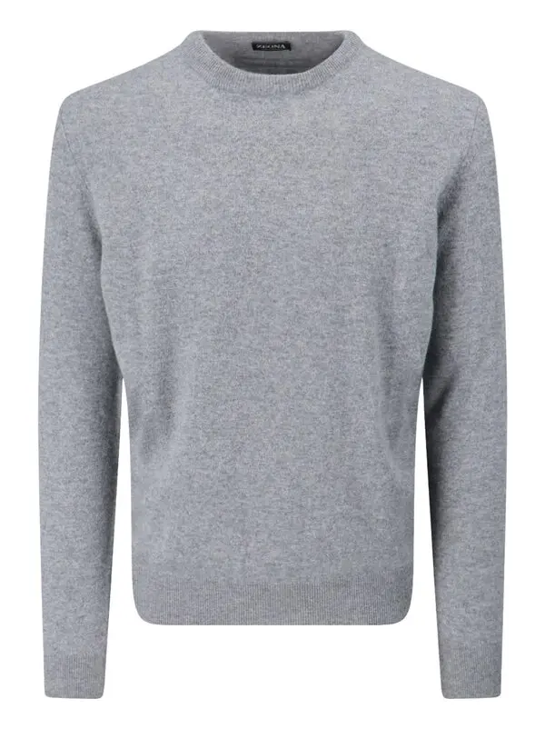 Zegna Crewneck Ribbed Jumper - Grey