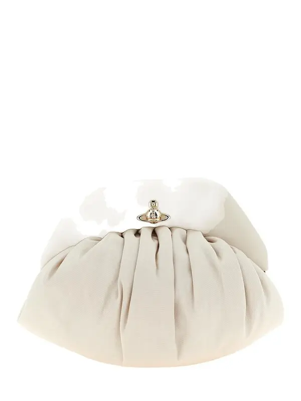 VIVIENNE WESTWOOD Orb Plaque Clutch Bag - Light Brown