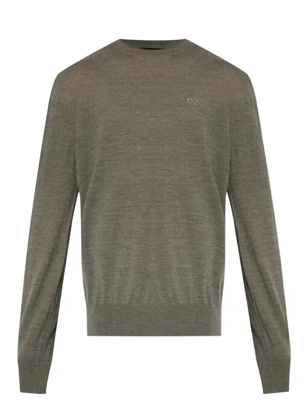 Dsquared2 Long Sleeve Crew Neck Sweater With Logo Detail - Green