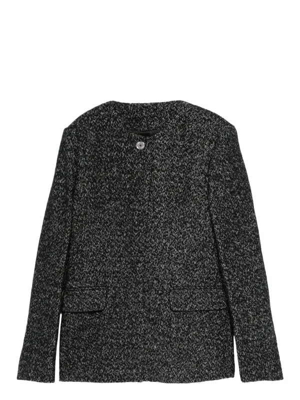 TOTEME Crew Neck Long Sleeve Casual Jacket - Black