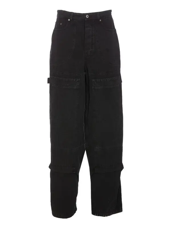 Off-White Logo Patch Straight-leg Jeans - Black