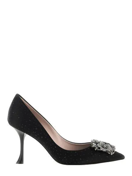 ROGER VIVIER 85mm Efflorescence Crystal-embellished Satin Pumps - Black
