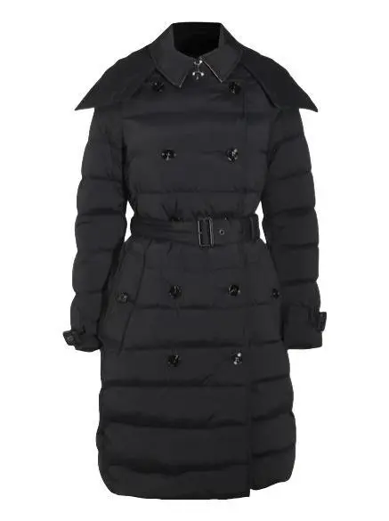 Burberry Quilted Belted Puffer Coat With Drawstring Hood - Black