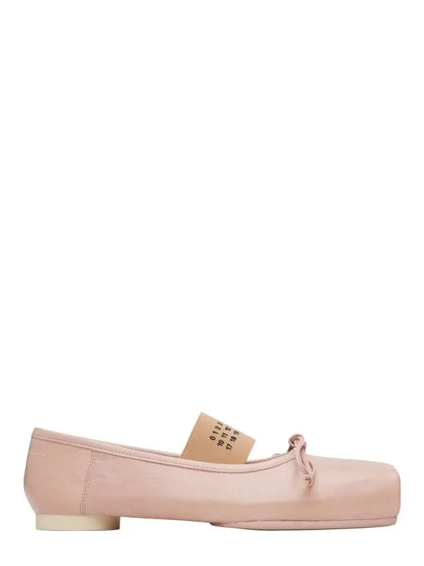 MAISON MARGIELA Square Toe Bow Ballet Flats - Rose Cloud