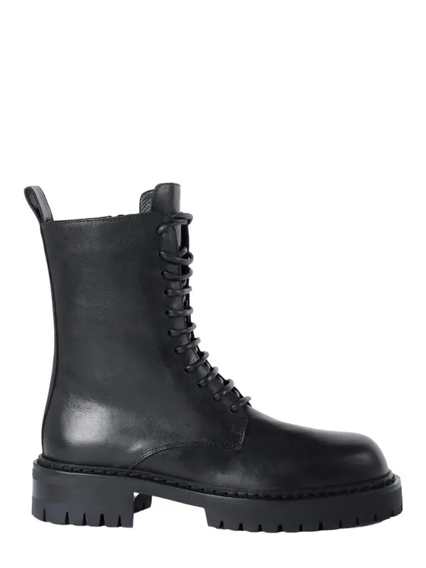ANN DEMEULEMEESTER Leather Lace-up Boots - Black