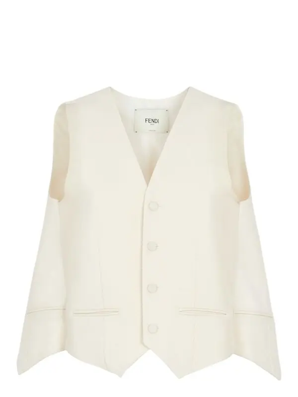 Fendi Cape-effect Deconstructed Vest - White