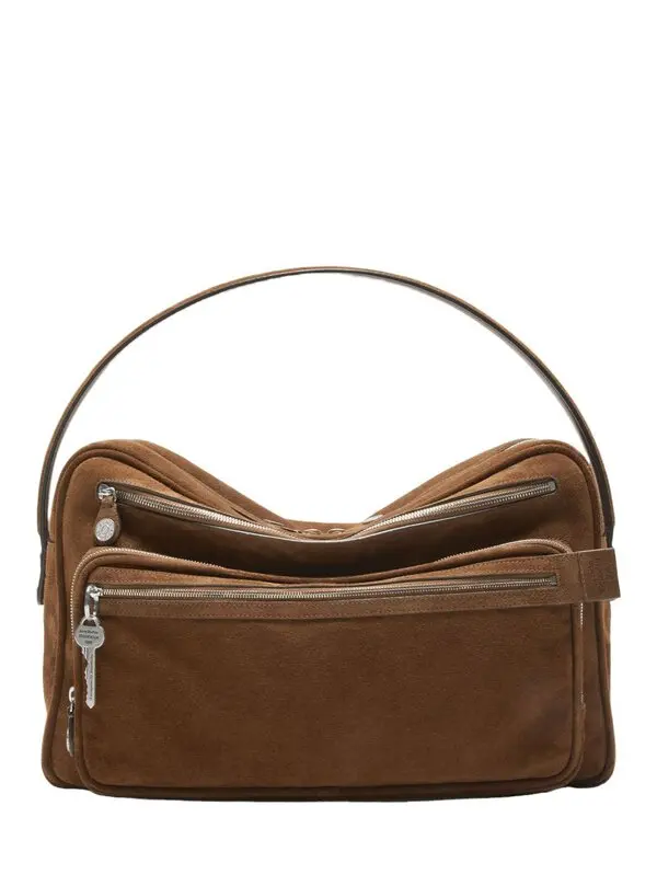 Acne Studios Camero Camera Suede Shoulder Bag - Brown