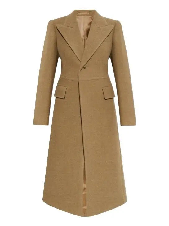 Burberry Single-breasted Notched Lapel Coat - Brown