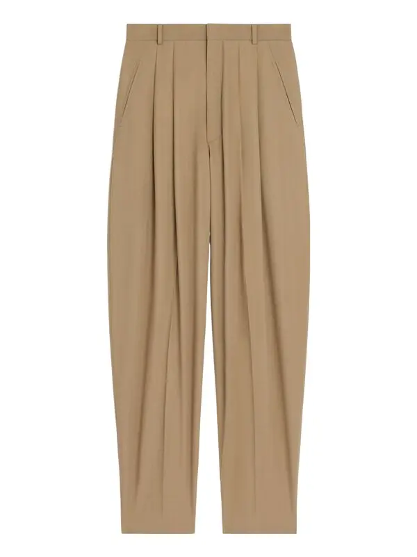 Celine Montauk Trousers In Wool - Light Khaki