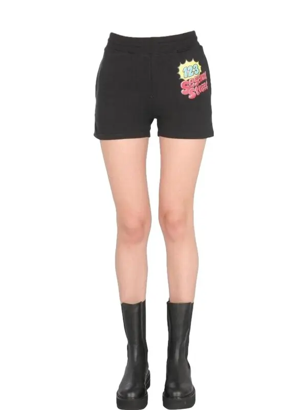 Moschino Printed Casual Shorts - Black