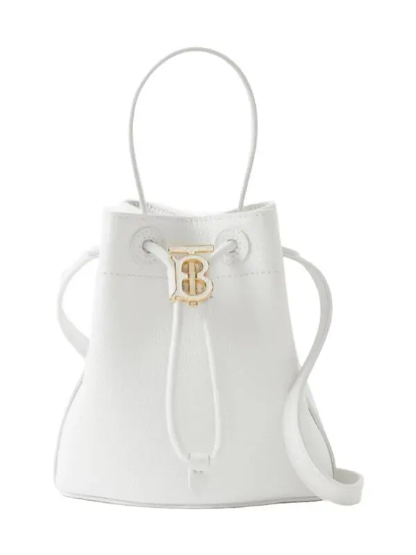 Burberry Mini Tb Bucket Bag - White