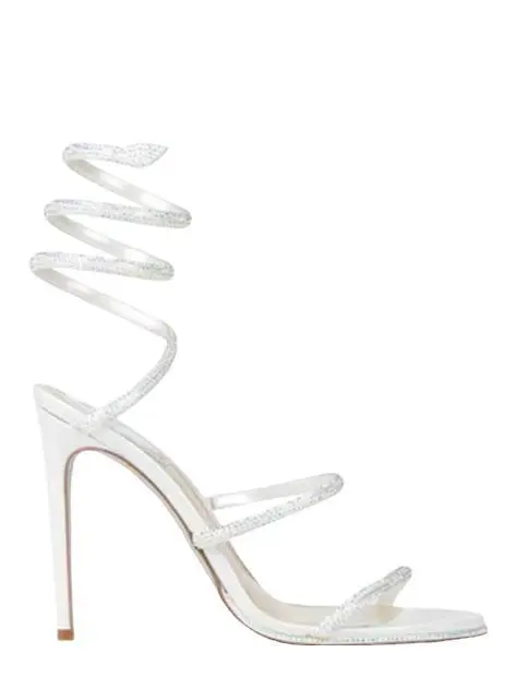 Rene Caovilla Margot Embellished Open Toe Sandals - White
