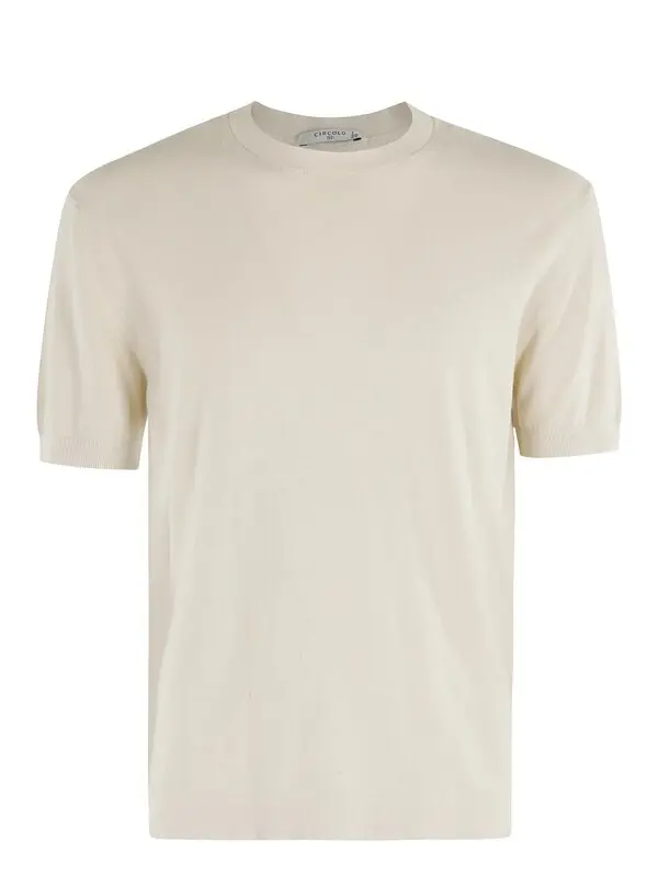 CIRCOLO 1901 Short-sleeved Knitted T-shirt - Ivory