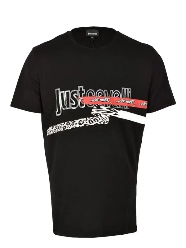 Just Cavalli Logo Short Sleeved T-shirt - Black