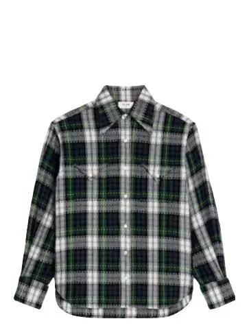 Celine Tartan Cashmere Shirt - Blue/green/white