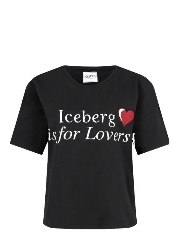 Iceberg Printed Heart T-shirt - Black