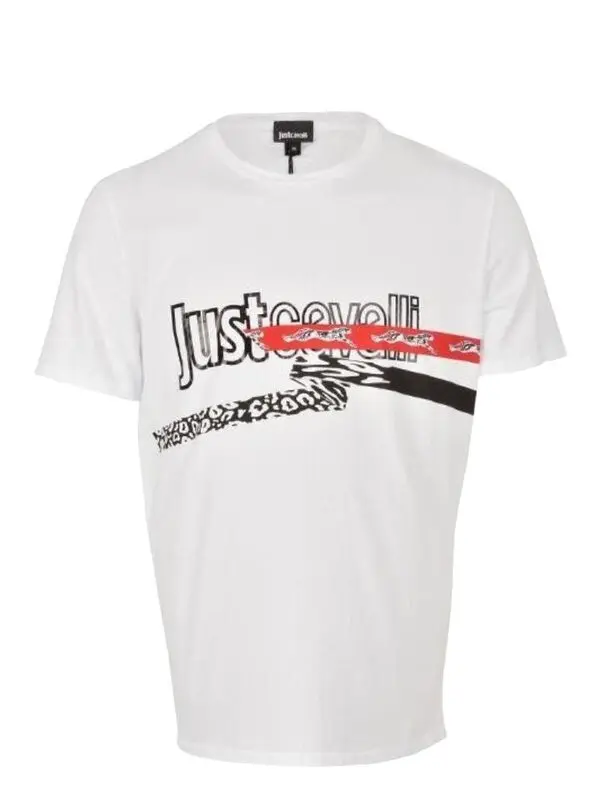 Just Cavalli Logo Short Sleeved T-shirt - White