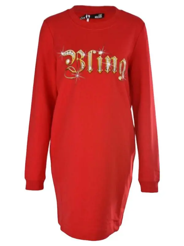 Moschino Long Sleeve Dress - Red