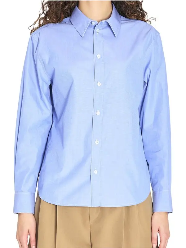 Celine Relaxed Fit Cotton Poplin Shirt - Light Blue
