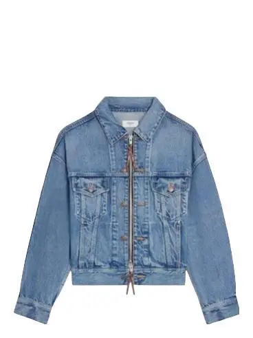 Celine Trucker Jacket In Denim - Clear Waterfall Color