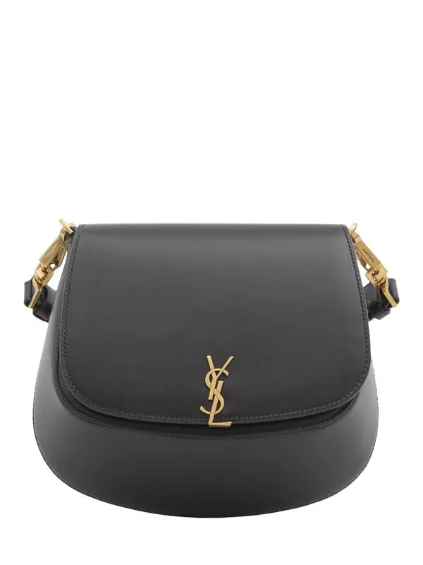 Saint Laurent Logo-plaque Half-moon Tote Bag - Black