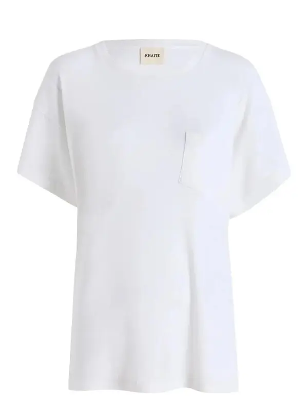 Khaite Wanda Crewneck T-shirt With Patch Pocket - White