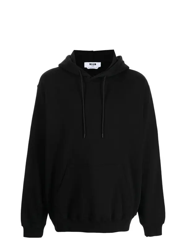 MSGM Logo Printed Hoodie - Black