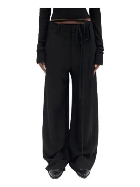 ANN DEMEULEMEESTER Tie-waist Palazzo Pants - Black