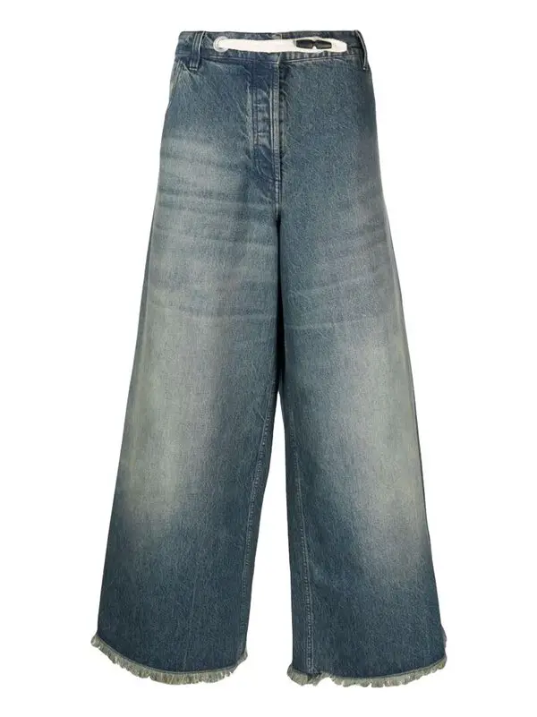 Moncler X Palm Angels Wide Leg Jeans - Navy Blue