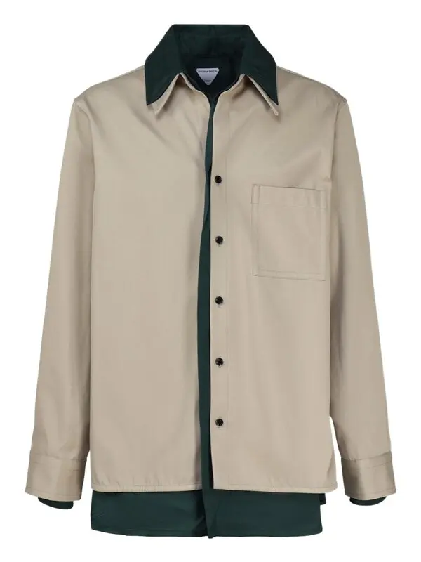 Bottega Veneta Relaxed Fit Twill Double Shirt - Nude