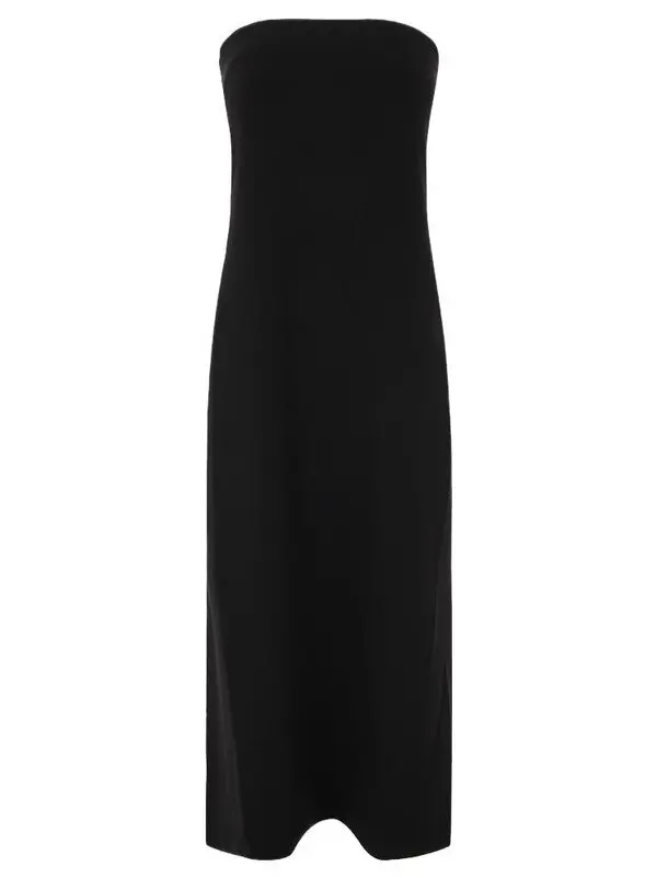 Theory Strapless Maxi Dress With Side Slit And Open Back - Black