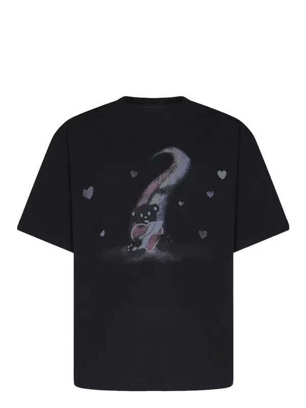 We11Done Teddy Bear Printed Crewneck T-shirt - Black