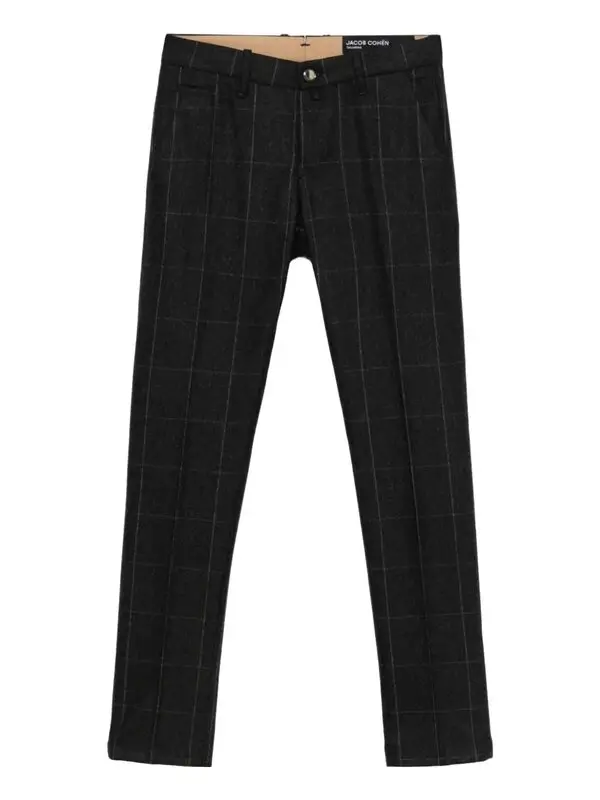 Jacob Cohen Bobby Checked Tailored Trousers - Dark Gray