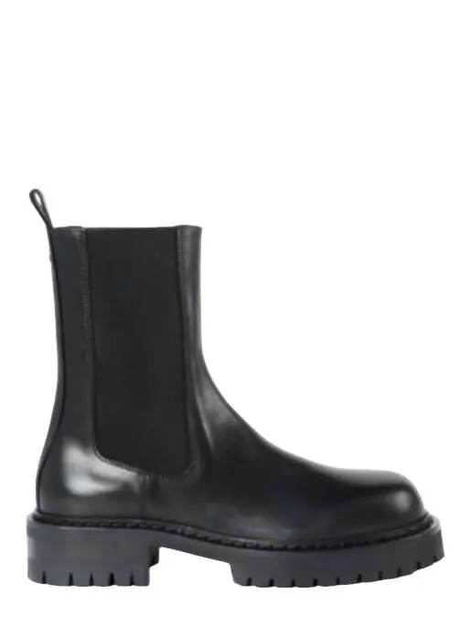 ANN DEMEULEMEESTER Elastic-panel Leather Boots - Black