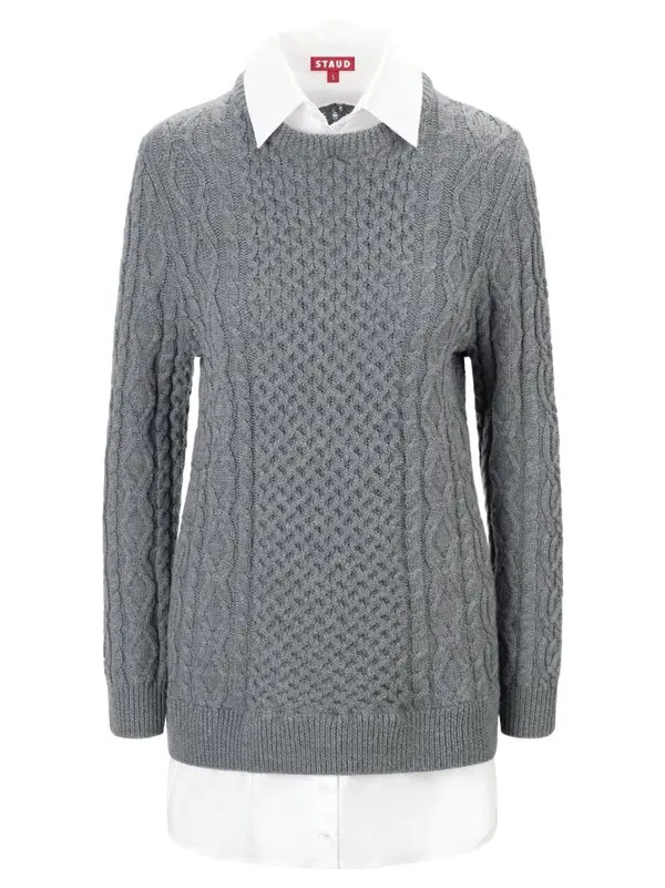 Staud Long-sleeved Layered Dress - Gray
