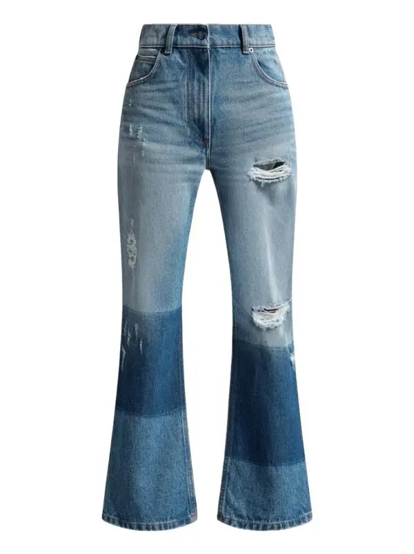 Moncler X Palm Angels Straight Leg Distressed Jeans - No