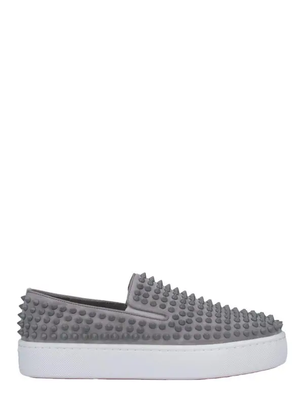 CHRISTIAN LOUBOUTIN Studded Slip-on Sneakers - Gray