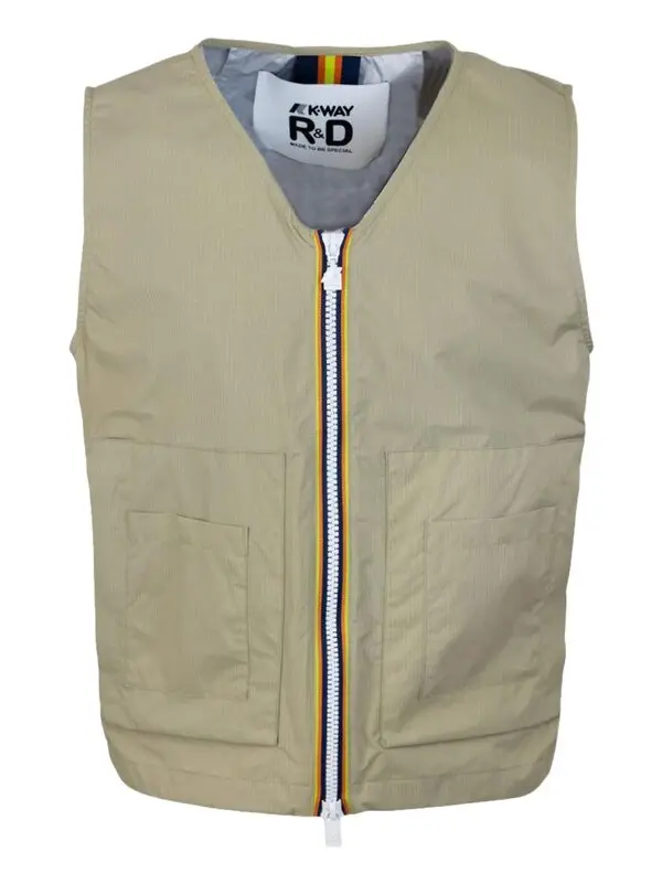 K-WAY Sleeveless Zip-up Gilet - Nude