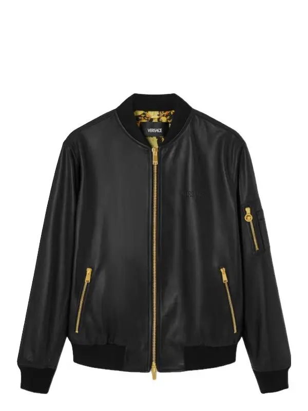 Versace Zip-up Bomber Jacket - Black