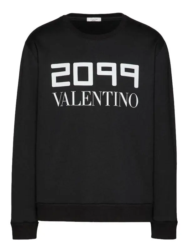Valentino Garavani 2099 Logo Printed Sweatshirt - Black