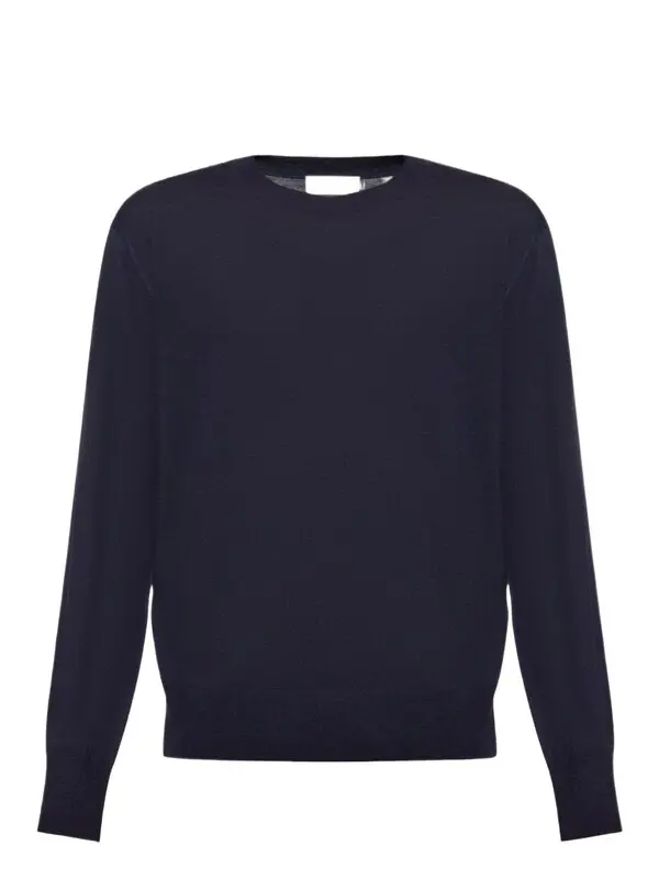 Dries Van Noten Long-sleeved Crew Neck Sweater - Navy Blue