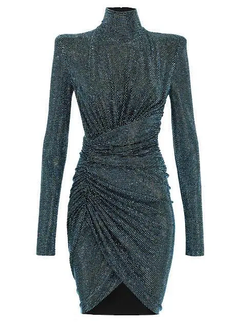 Alexandre Vauthier Embellished Rhinestone Trimmed Dress - Scarabeus