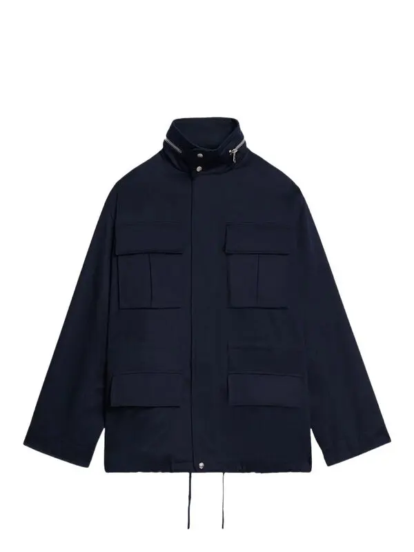 Ami High-neck Zip-up Jacket - Blue