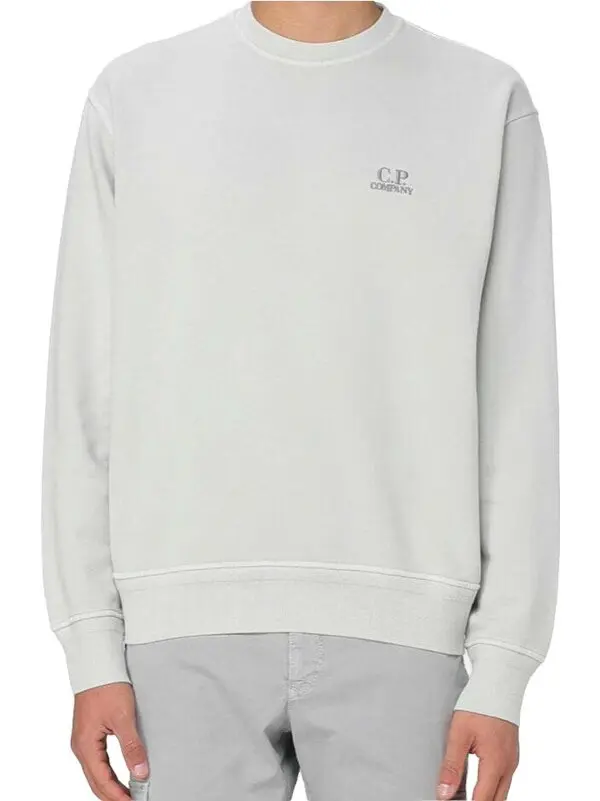 C.P. COMPANY Logo Embroidered Crewneck Sweatshirt - White