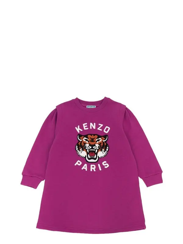 Kenzo Tiger Appliqué Sweatshirt Dress - Pink