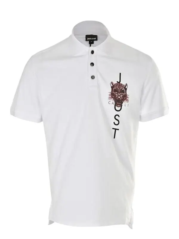 Just Cavalli Printed Polo Shirt - White