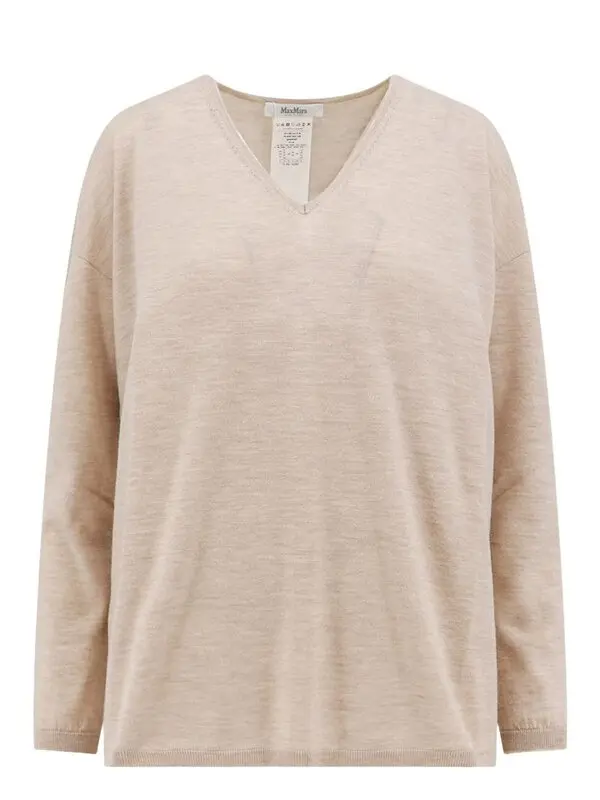 Max Mara Long-sleeved Knitted Pullover - Nude