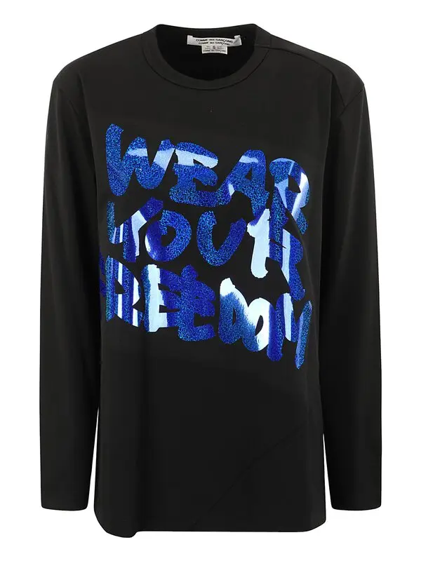 Comme Des Garçons Graphic Printed Long Sleeve T-shirt - Black